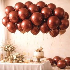 25 Ballon uni chocolat métallique latex- Decoration anniversaire pas ...