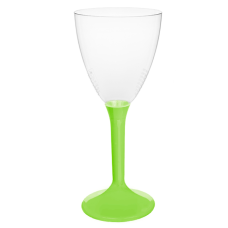 Verre à vin plastique Vert anis x10, jetable pas cher- Badaboum