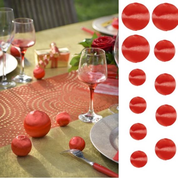 Assortiment boules de fil scintillant Rouge, décoration mariage - Badaboum