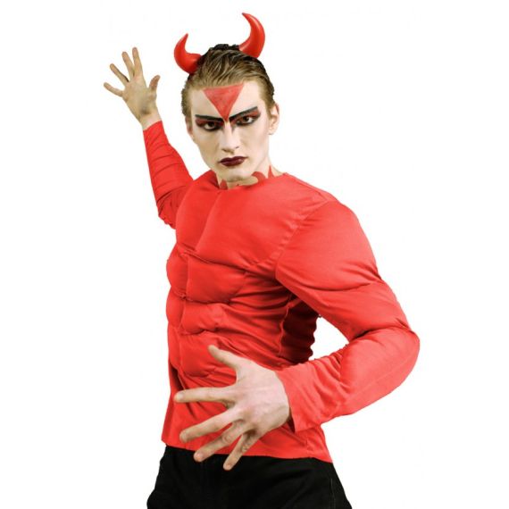 Torse Rouge faux muscles - déguisements pas cher - Badaboum