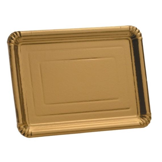 Plateau carton doré 24 x 33 cm, plateaux jetables - Badaboum